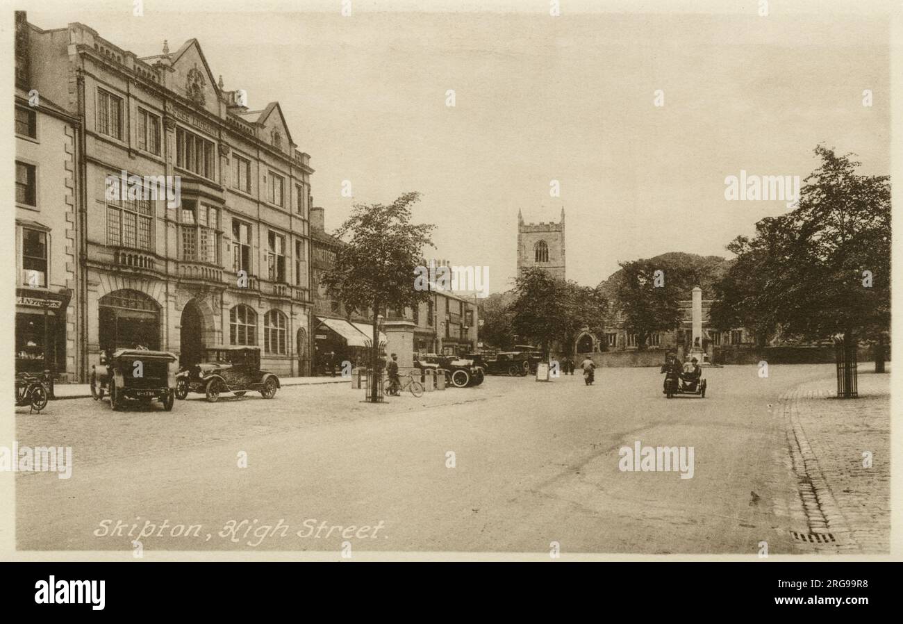 View of the High Street, Skipton, North Yorkshire, with the Free ...
