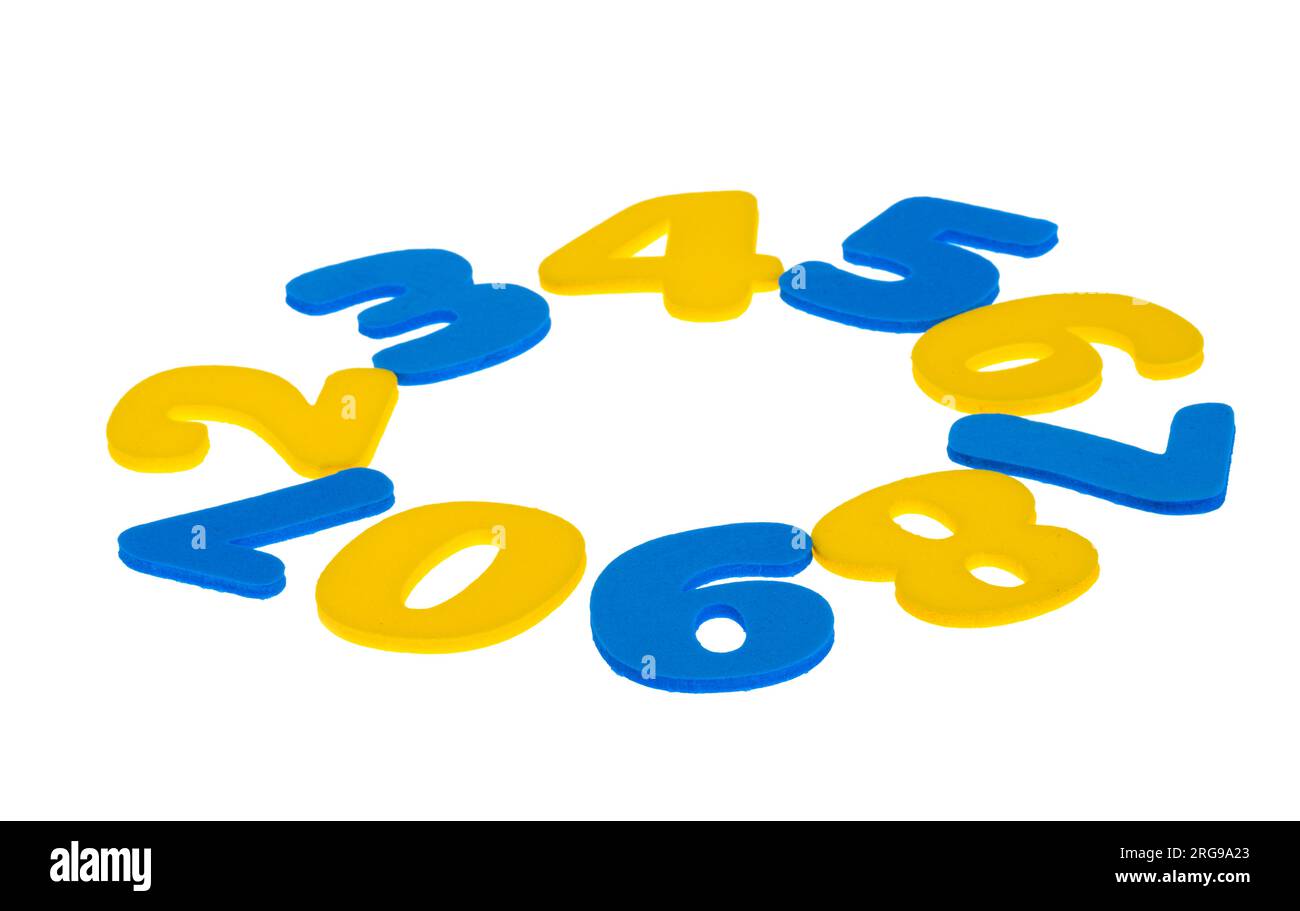 colored numbers isolated on white background Stock Photo - Alamy