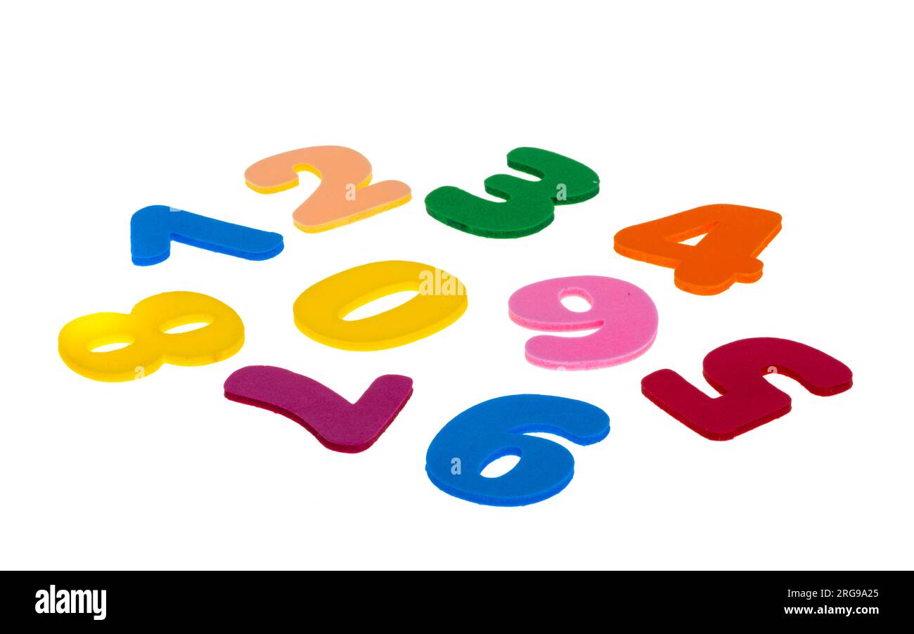 colored numbers isolated on white background Stock Photo - Alamy
