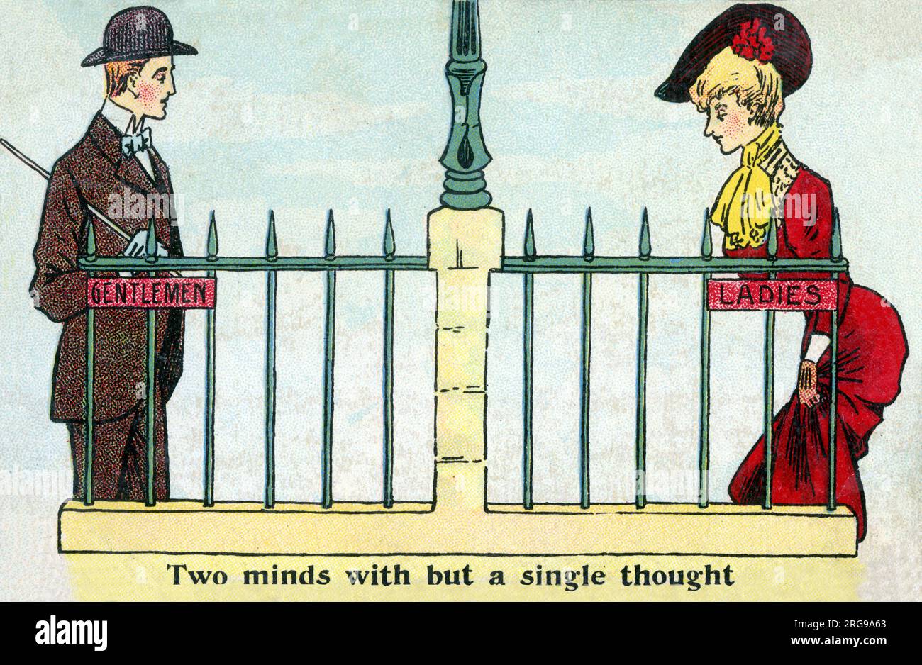 A Gentleman and a Lady descend elegantly into their respective public ...