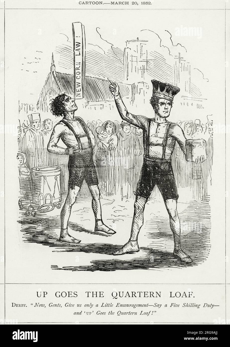 Cartoon, Up Goes the Quartern Loaf -- Now, Gents, Give us only a Little ...