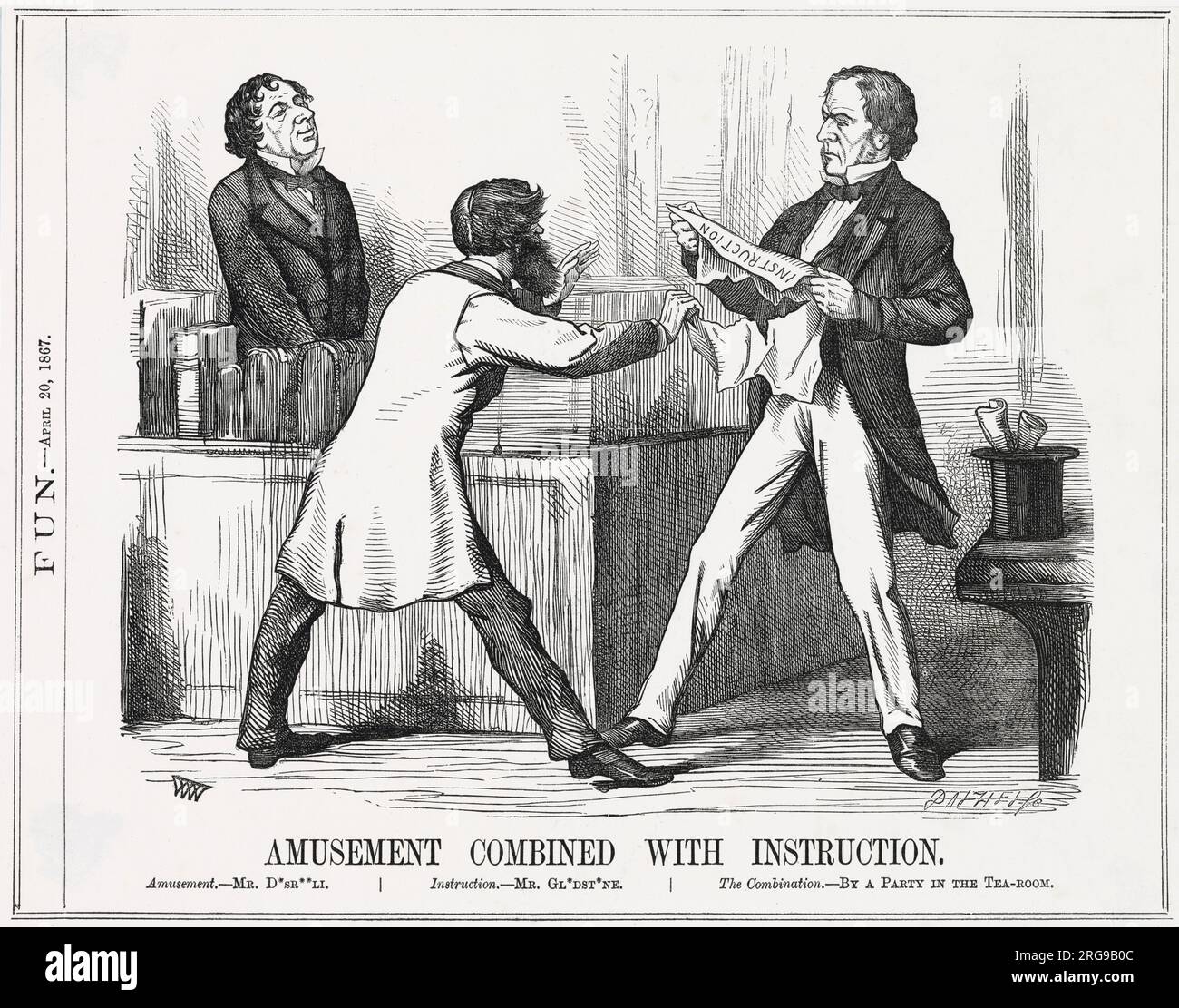 Cartoon, Amusement Combined with Instruction -- a satirical comment on ...