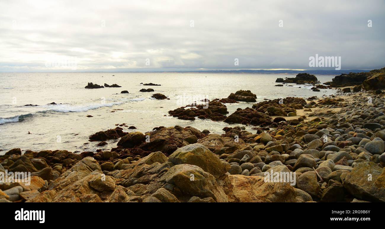 Surf breaking Asilomar State Marine Reserve Monterey Bay California ...