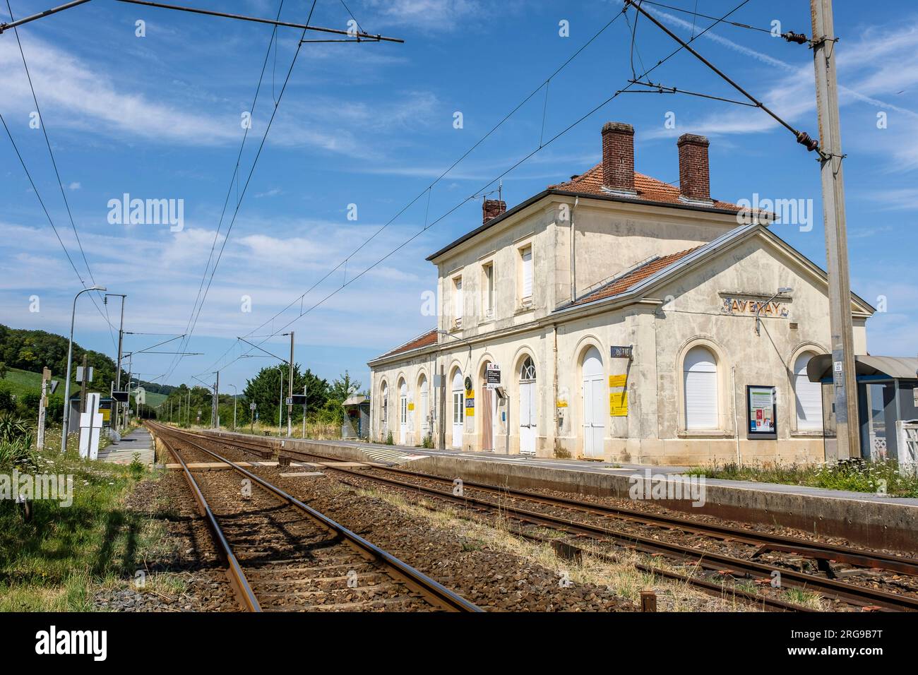 Small train station of Avenay in the Champagne country side Stock Photo ...