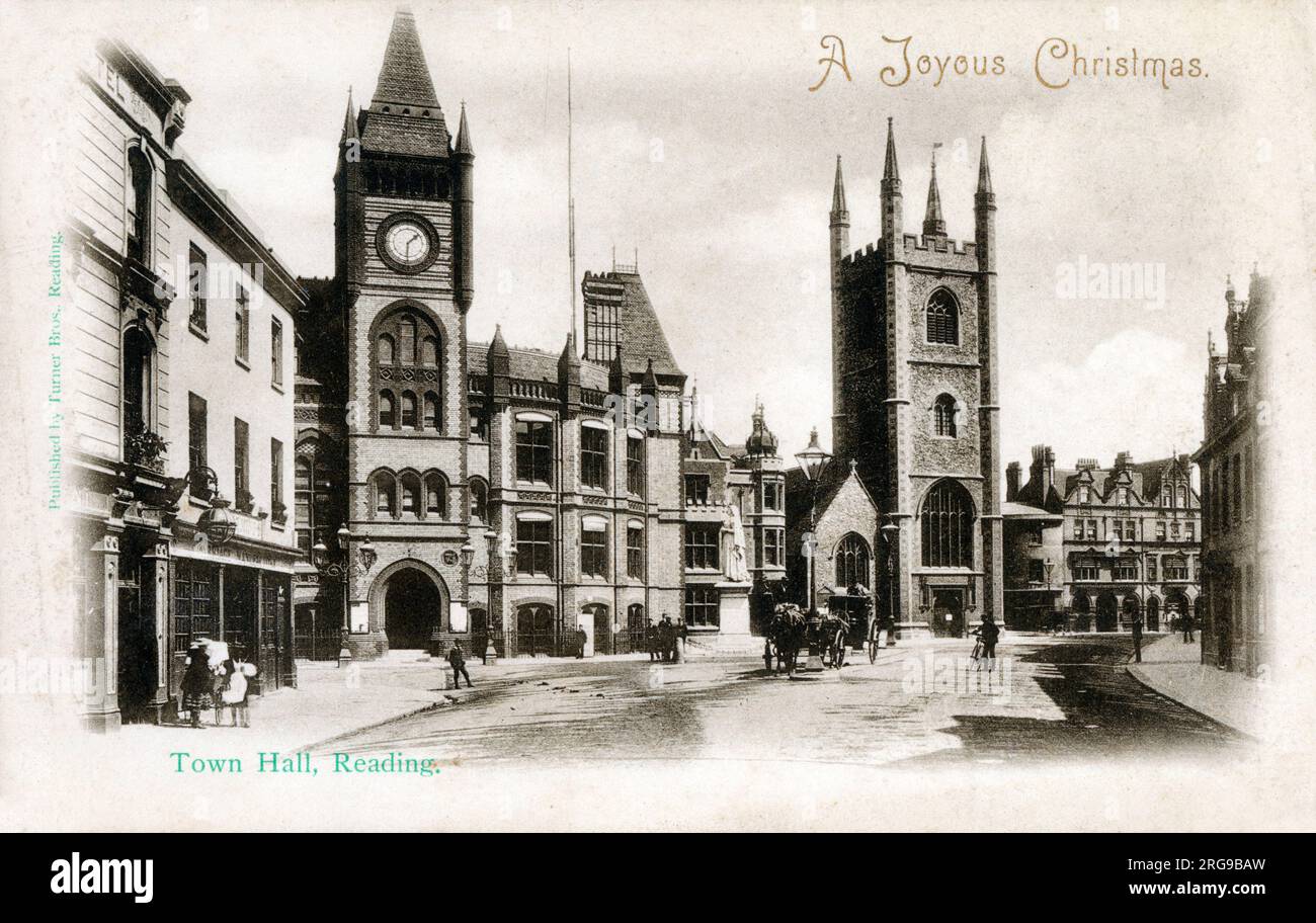 The Town Hall, Reading, Berkshire - with the Statue of Queen Victoria ...