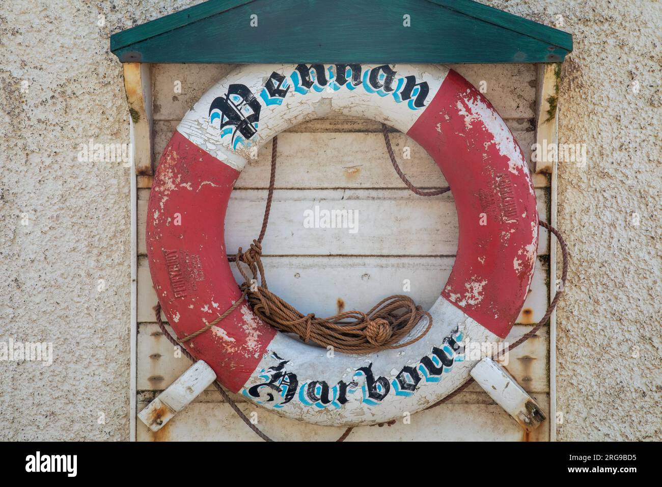Famous Pennan Harbour life ring in the village where Local Hero was ...