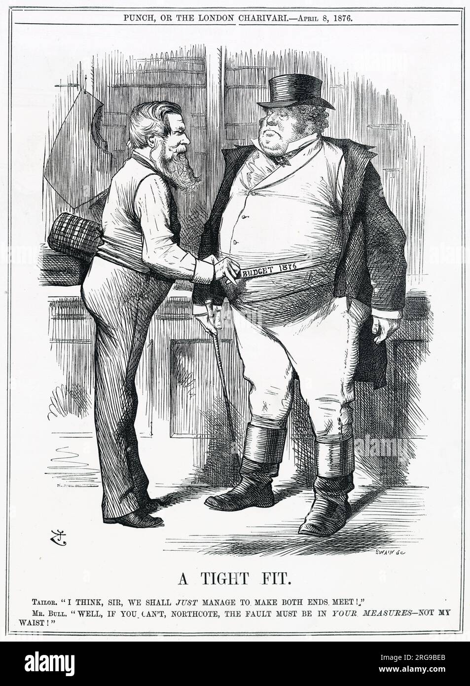 Cartoon, A Tight Fit -- Conservative Chancellor of the Exchequer ...