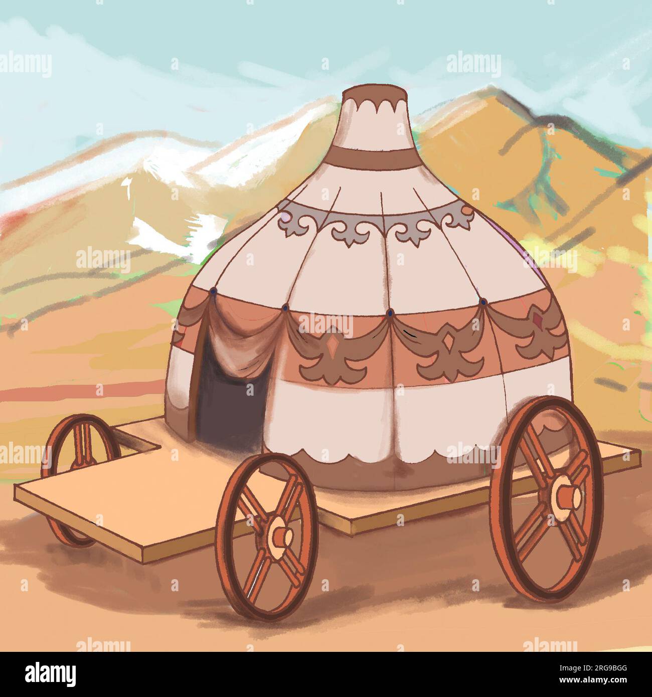 Kazakh yurt on a wheeled platform Stock Photo - Alamy