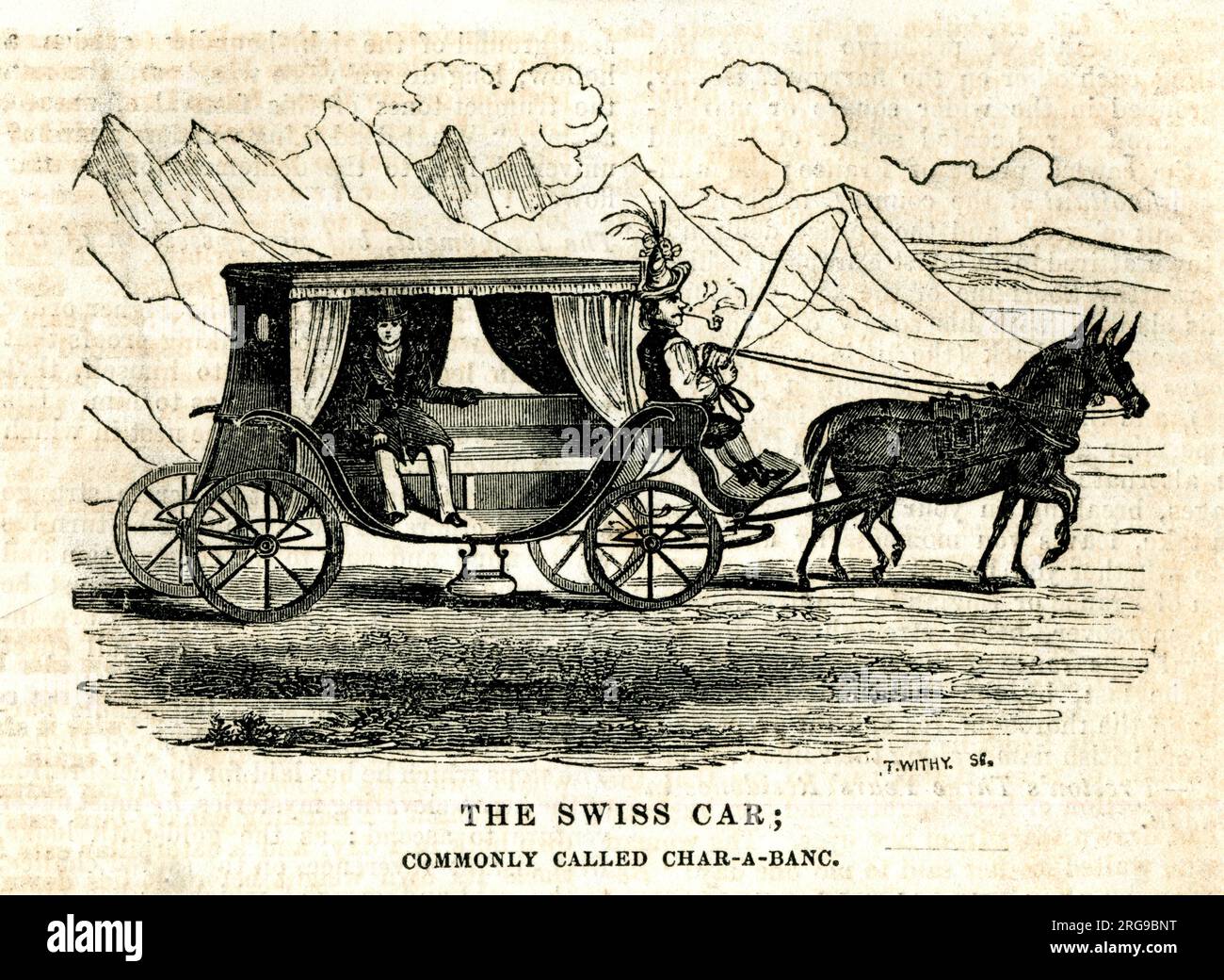 Swiss Car or coach, commonly called a Char-a-Banc (charabanc Stock ...