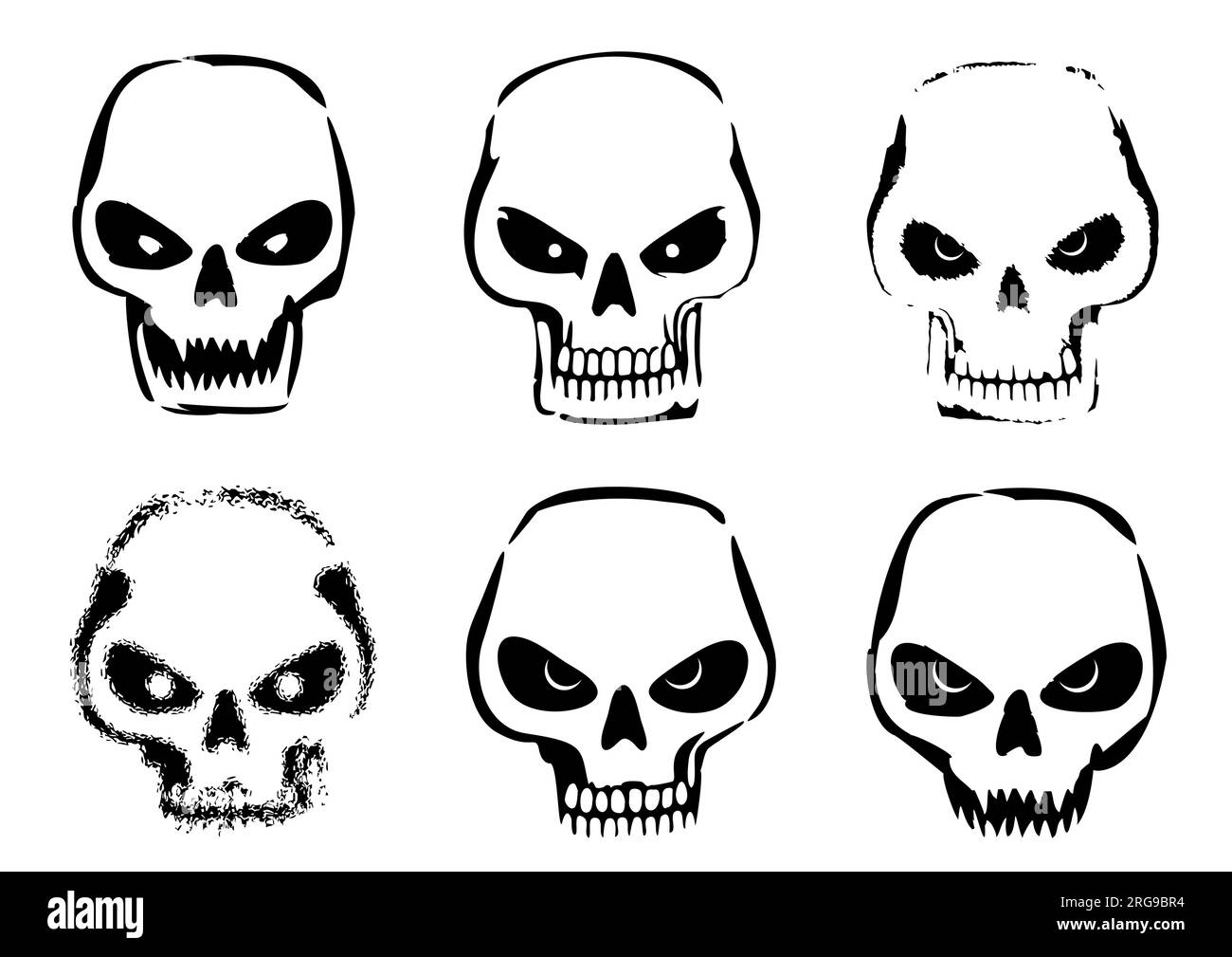 different styles of scary skulls set Stock Vector Image & Art - Alamy