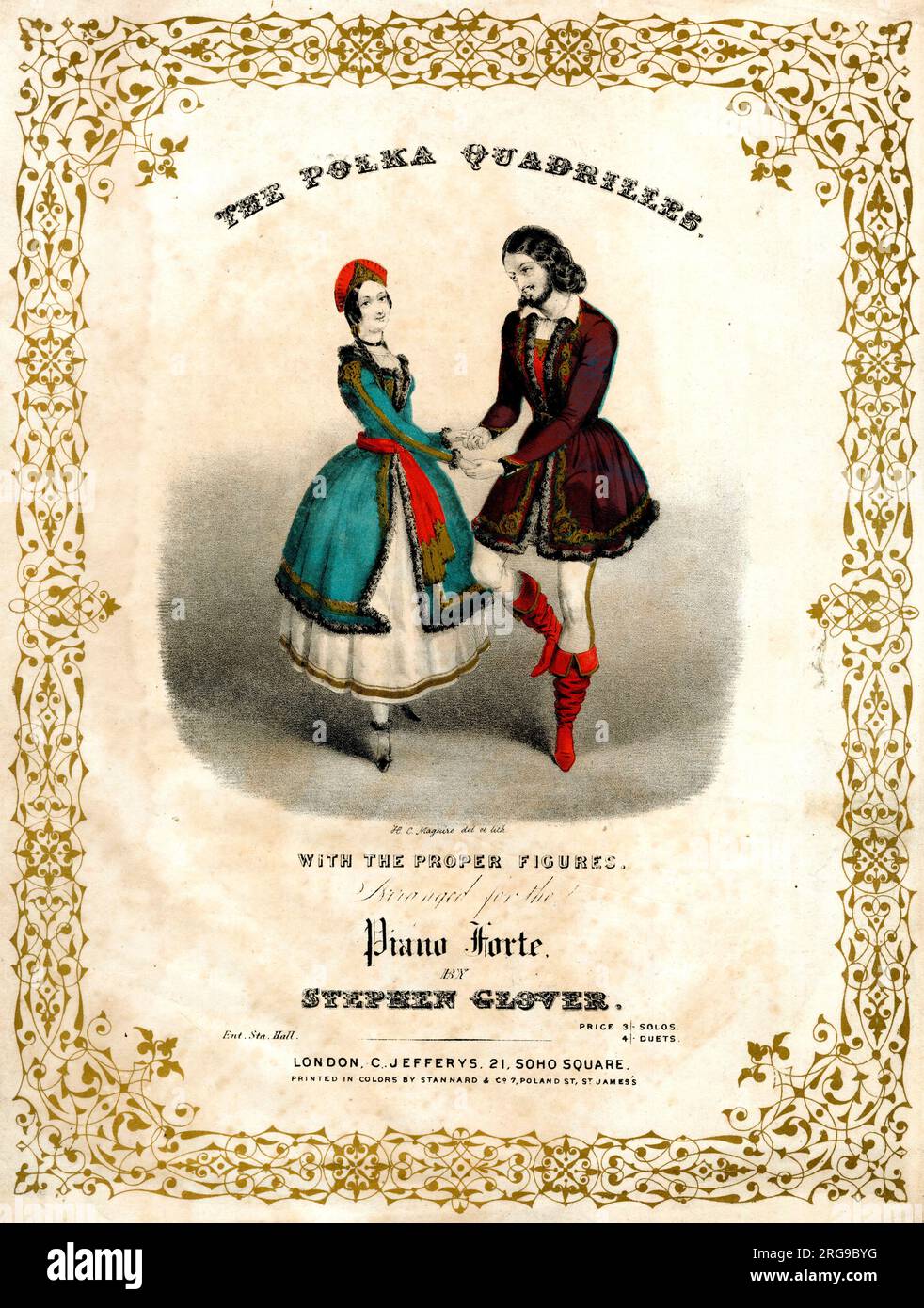 Sheet Music Cover The Polka Quadrilles circa 1870 Stock Photo - Alamy
