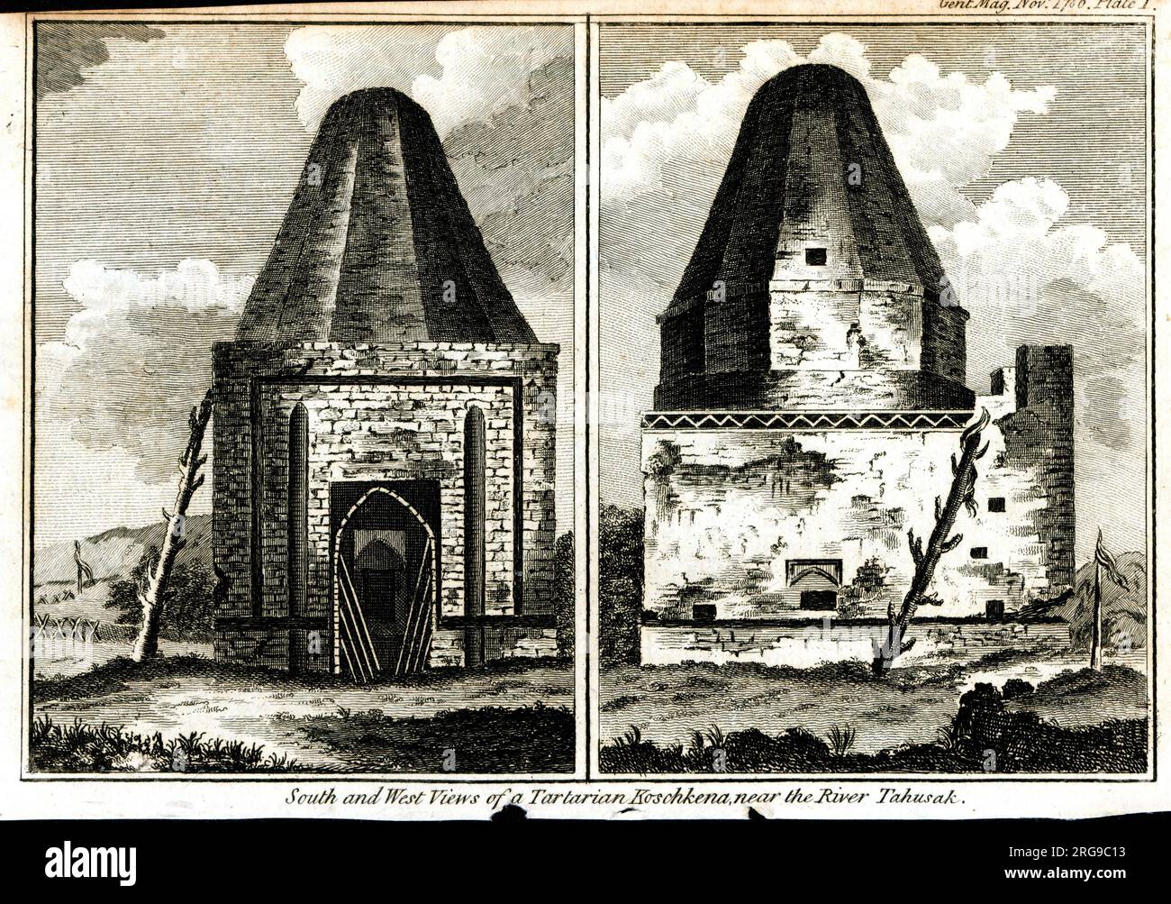 South and West Views Tartarian Koschkena Temple, near River Tahusak ...