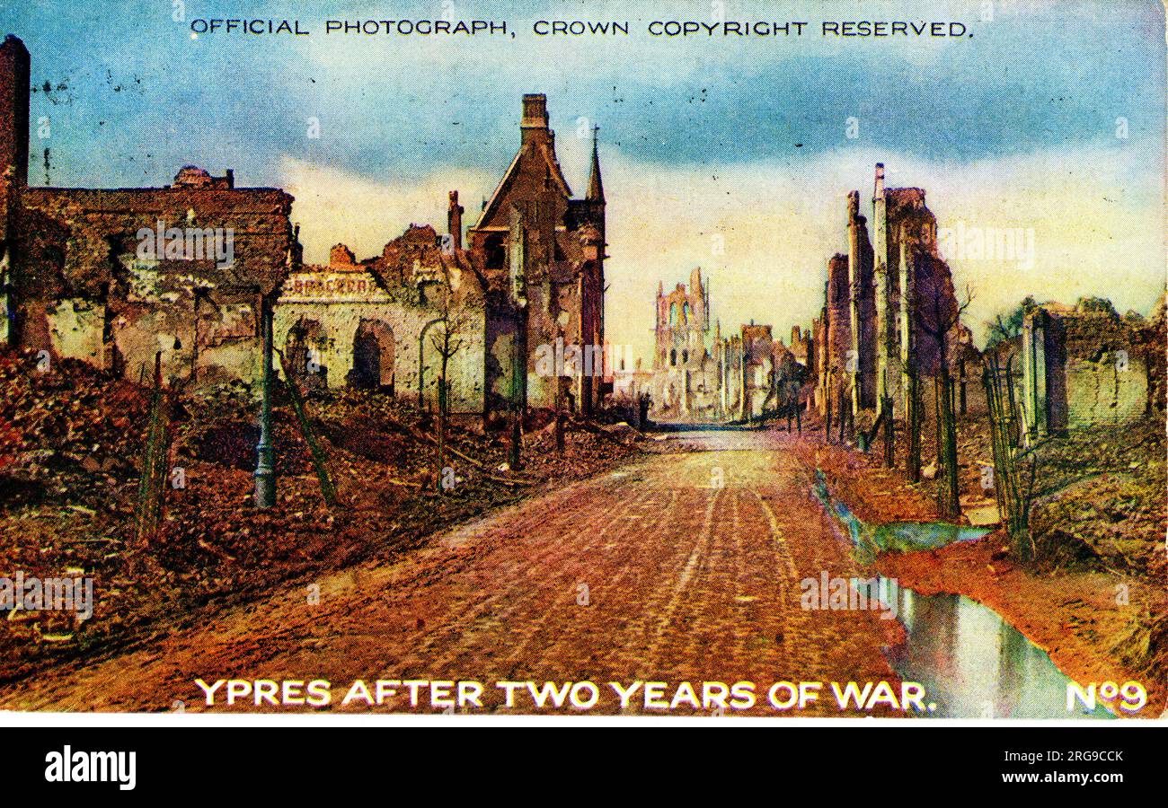 Ypres, Belgium, after two years of war, WW1 Stock Photo - Alamy