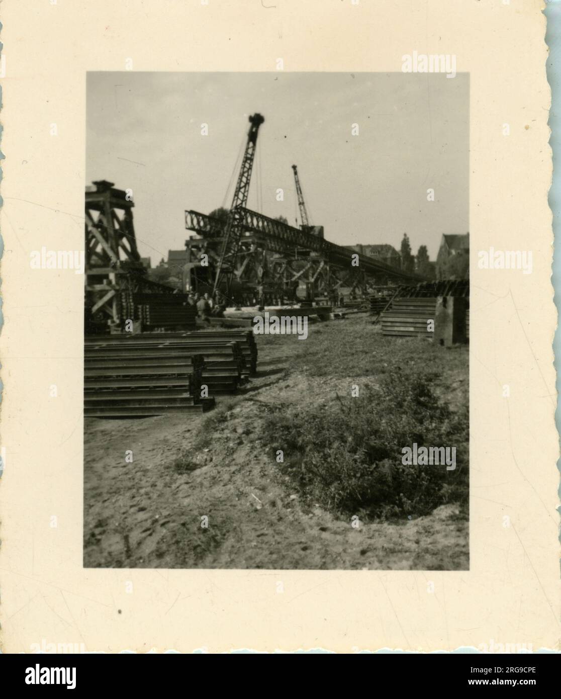 British Army Royal Engineers enaged in the building of The Freeman ...