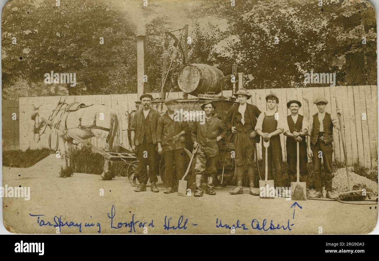Roadworks - Tar Spraying, Longford Hill, Bognor Regis, Sussex, England ...