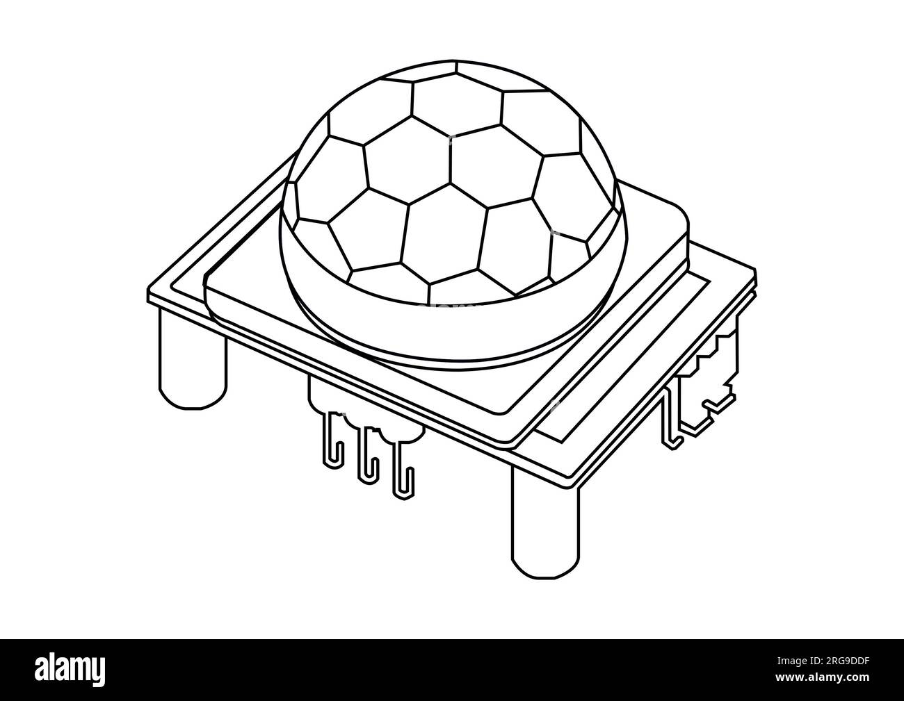 A Detailed Illustration Of A Pir Passive Infrared Motion Sensor Isolated On A White