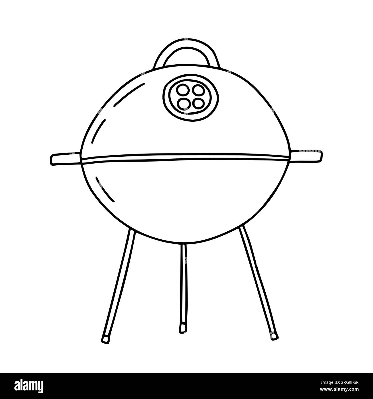 charcoal barbecue grill sketch Stock Vector Image & Art - Alamy