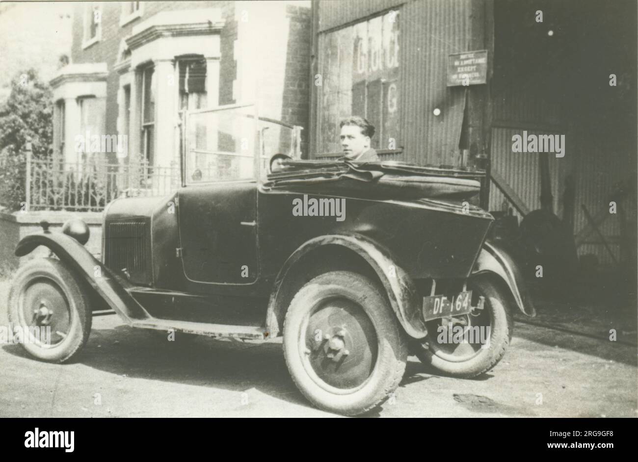 Vintage Fishtail Sports Car, Unknown Garage, Britain Stock Photo - Alamy