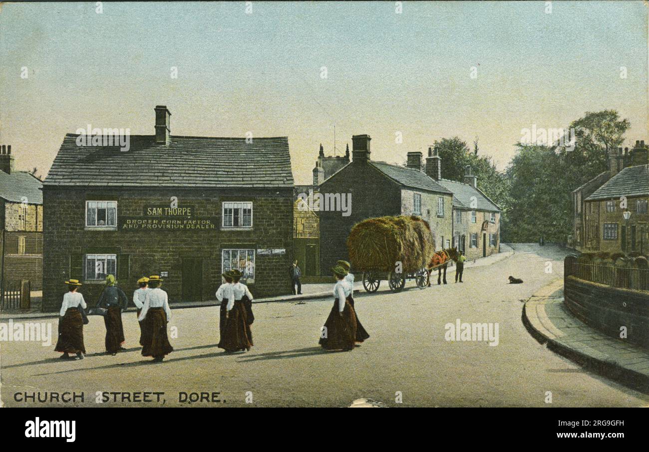 Church Lane - (Showing the Hare & Hounds Inn), Dore, Sheffield ...