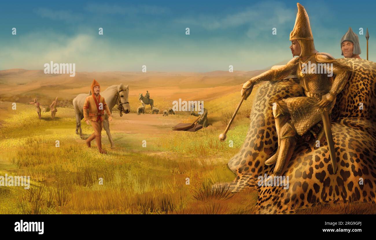 Saka chieftain, leader of Saka tribe Stock Photo - Alamy