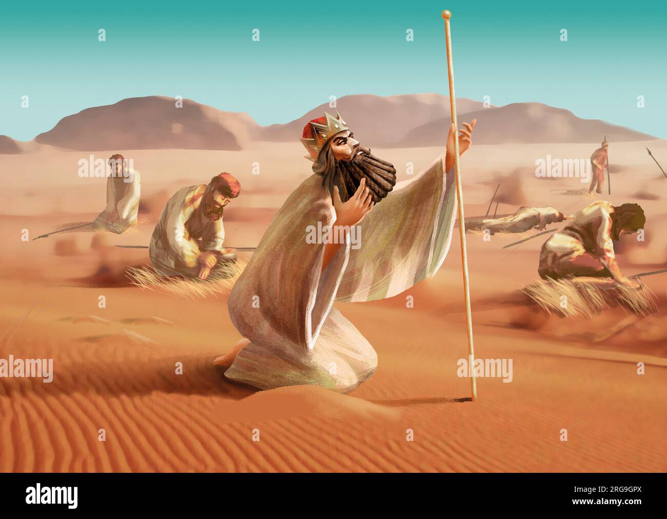 Deteriorating Persian army of Darius the Great in the desert ...