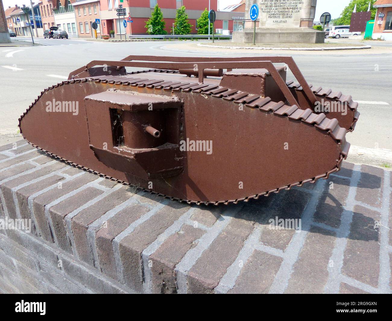 Miniature WW1 tank, Poelkapelle Memorial Wall Stock Photo - Alamy