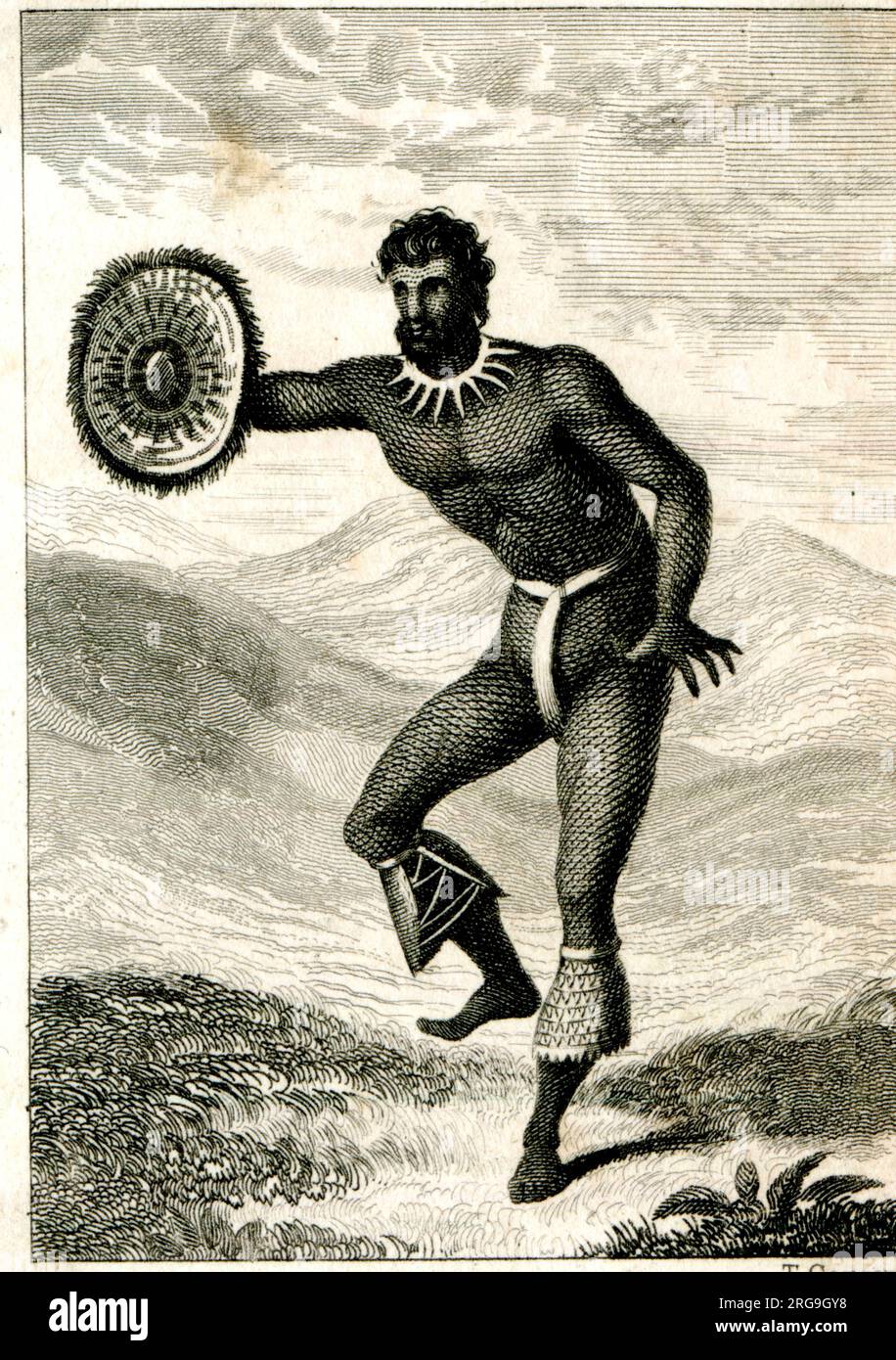A Sandwich Islander Dancing - 19th century engraving Stock Photo - Alamy