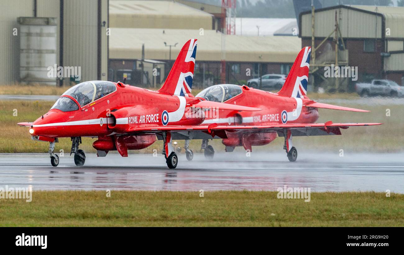 RAF Red Arrows Hawk Stock Photo - Alamy