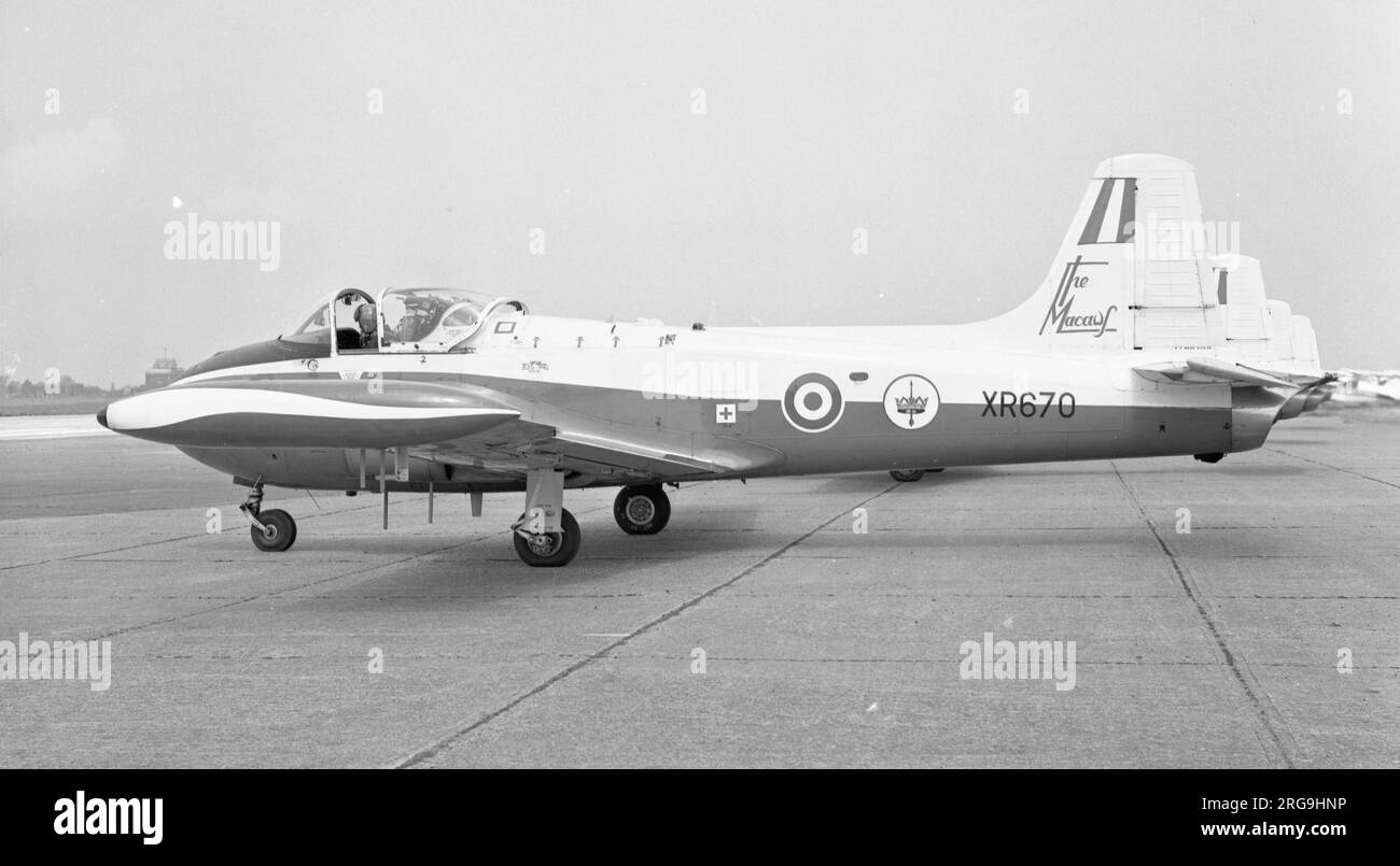 Royal Air Force Flying College BAC Jet Provost T.4 XR670 of The Macaws ...