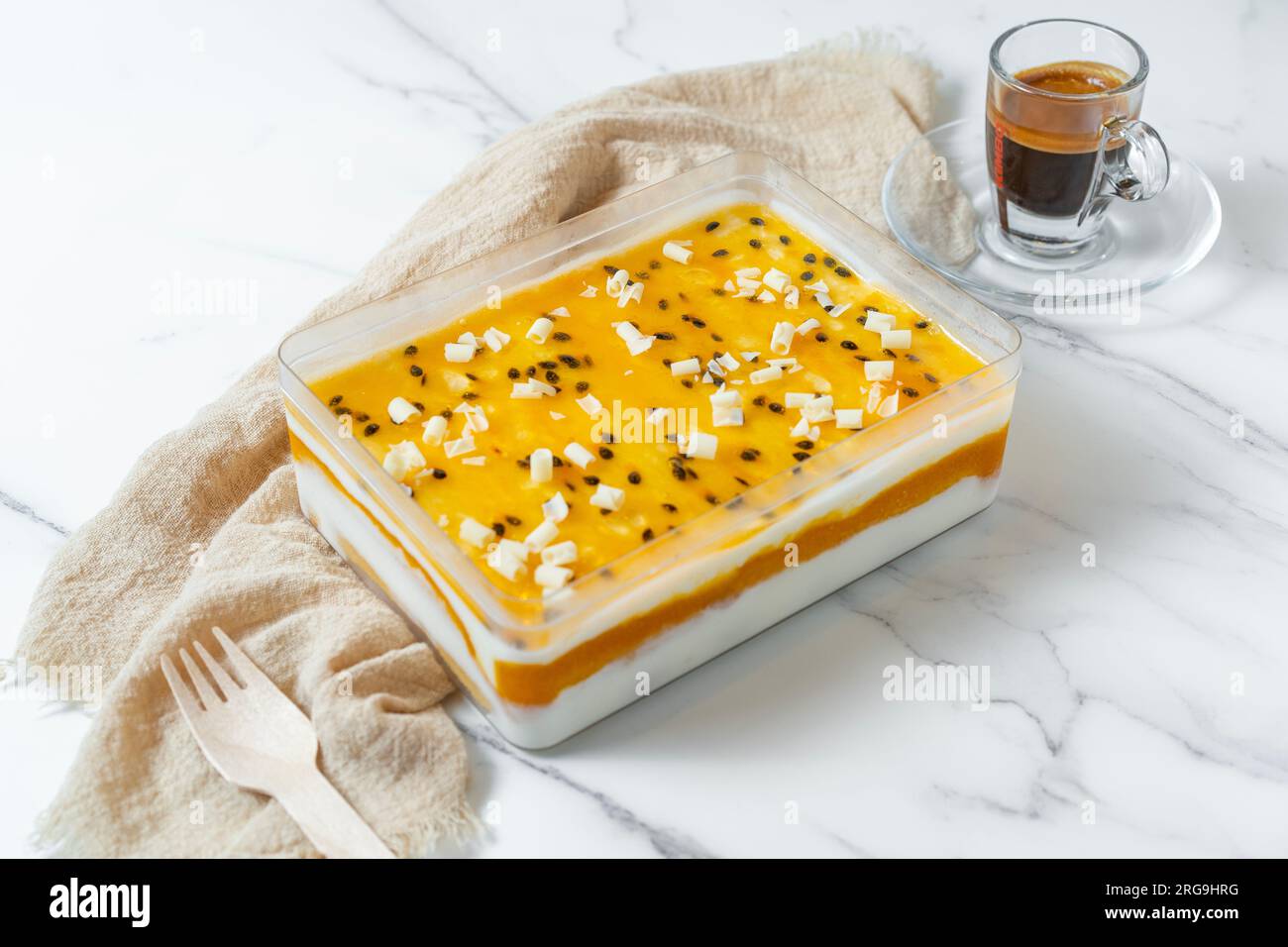 Mango Pomelo Sago Tiramisu cake Stock Photo - Alamy