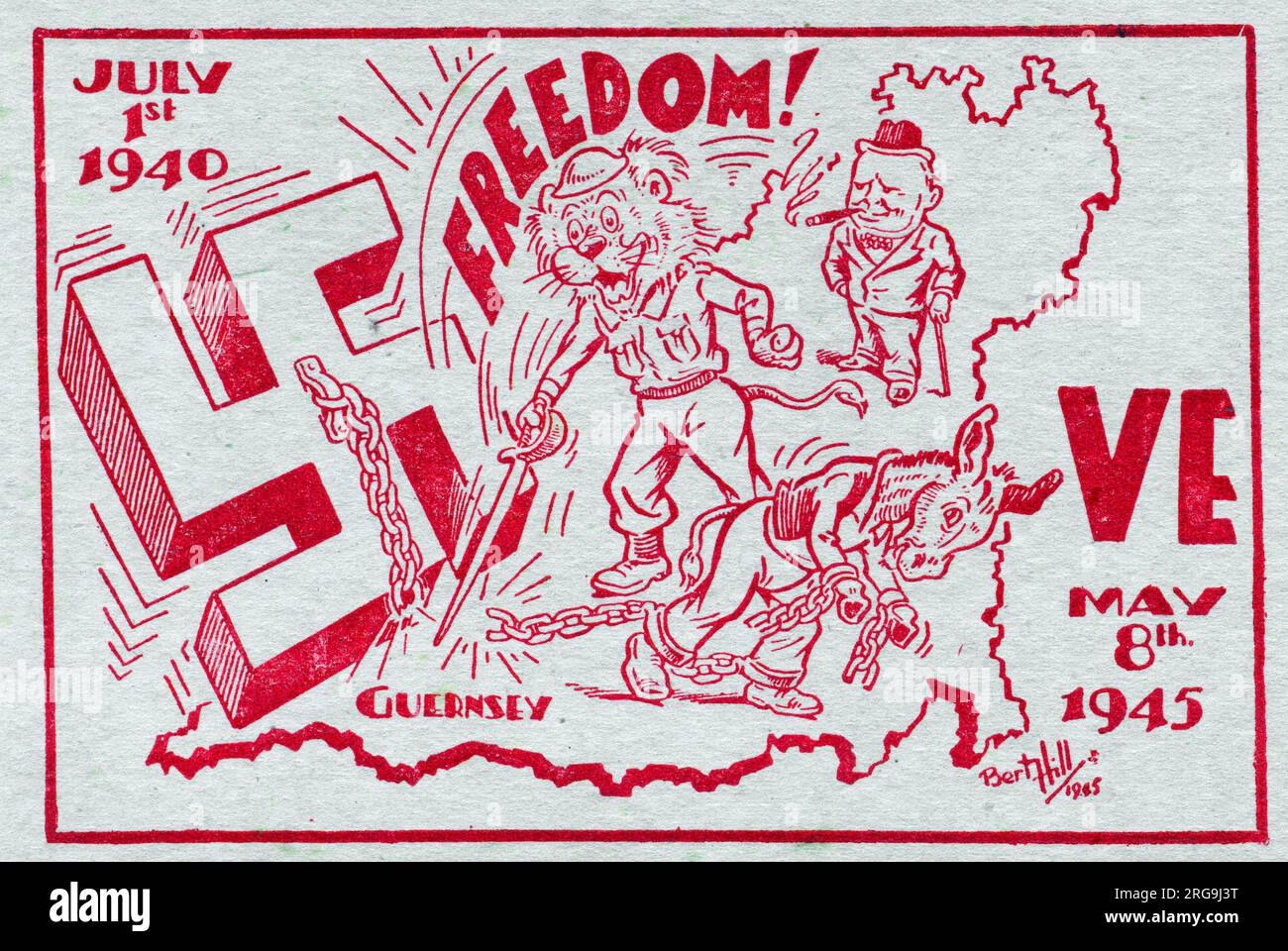 Liberation of Guernsey. 8th May 1945. Pub Star and Gazette, Guernsey Stock Photo - Alamy