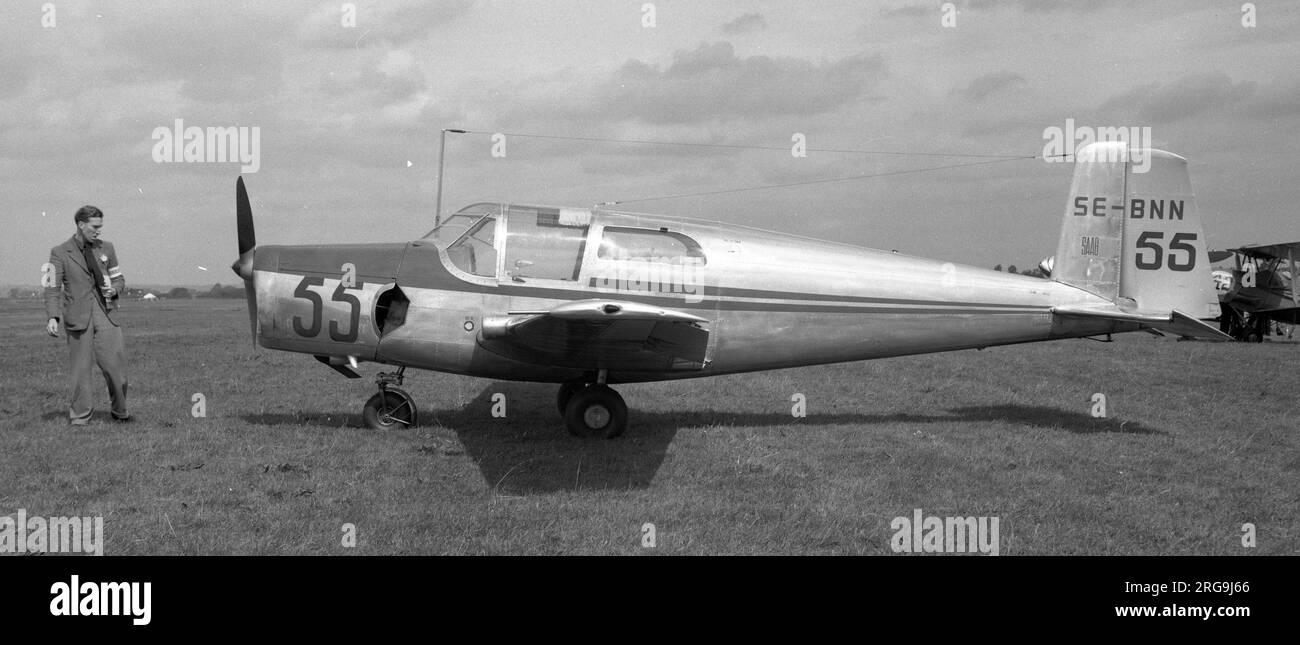 Saab 91A Safir SE-BNN (msn 91-130), flown by Squadron Leader A.R. Moore ...