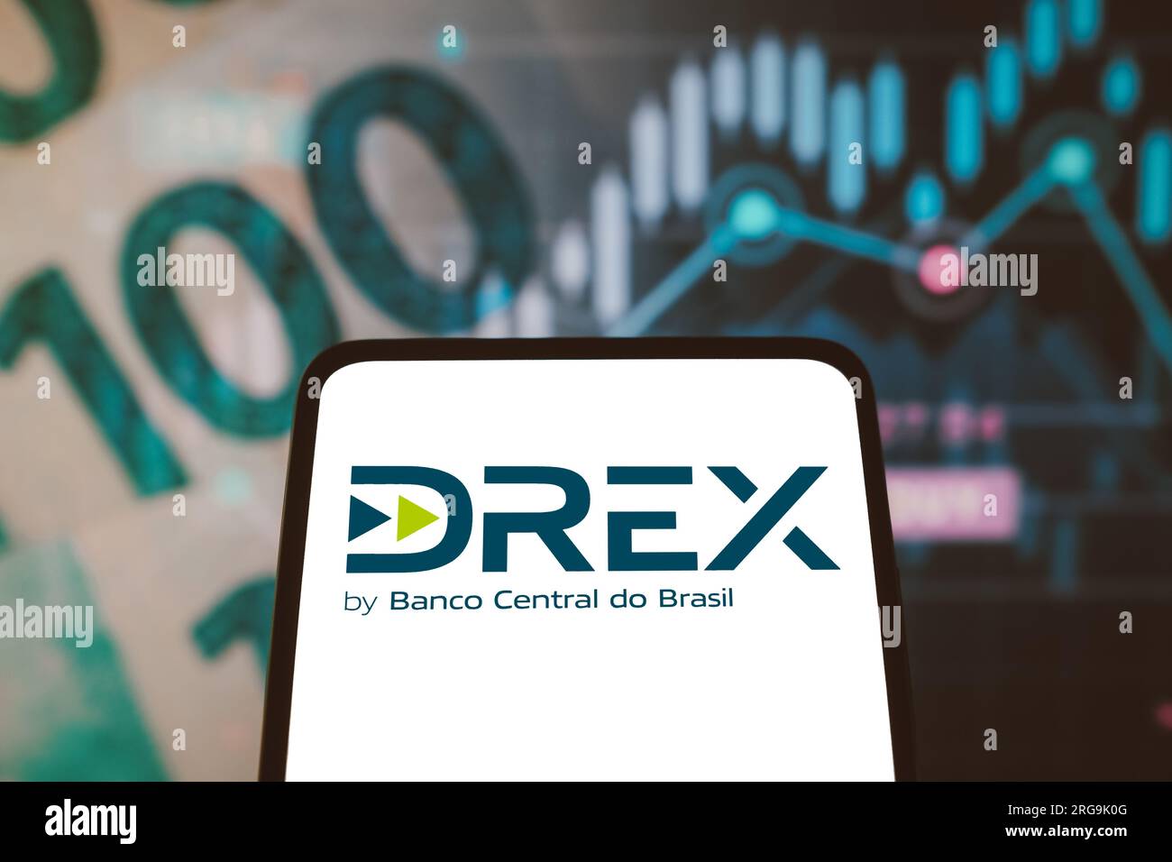 In this photo illustration, the Drex logo seen displayed on a ...