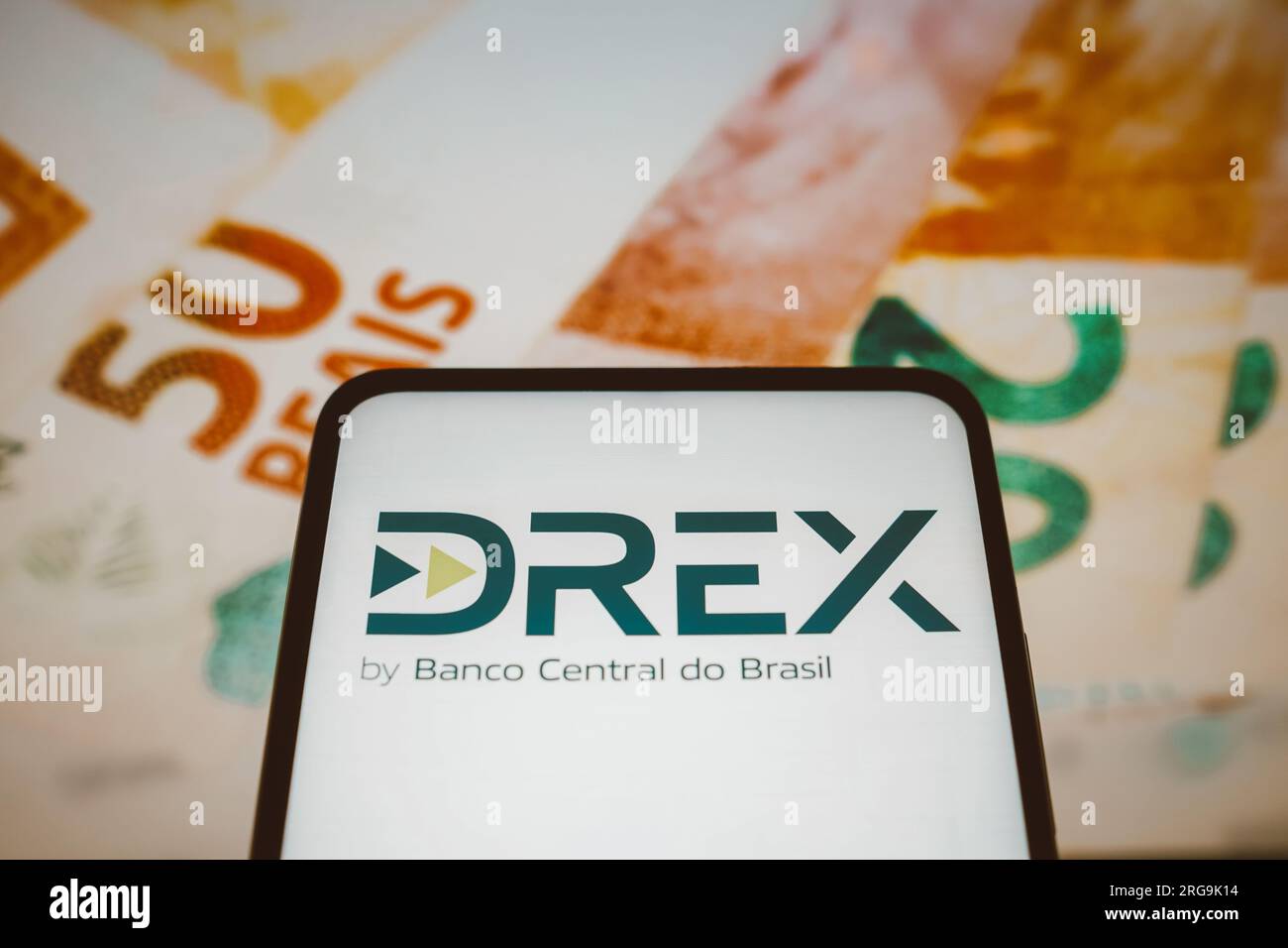 In this photo illustration, the Drex logo seen displayed on a ...