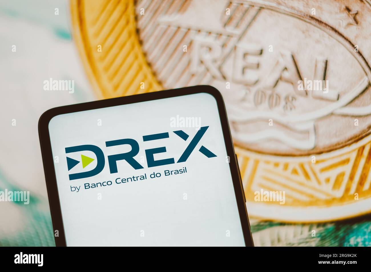 In this photo illustration, the Drex logo seen displayed on a ...