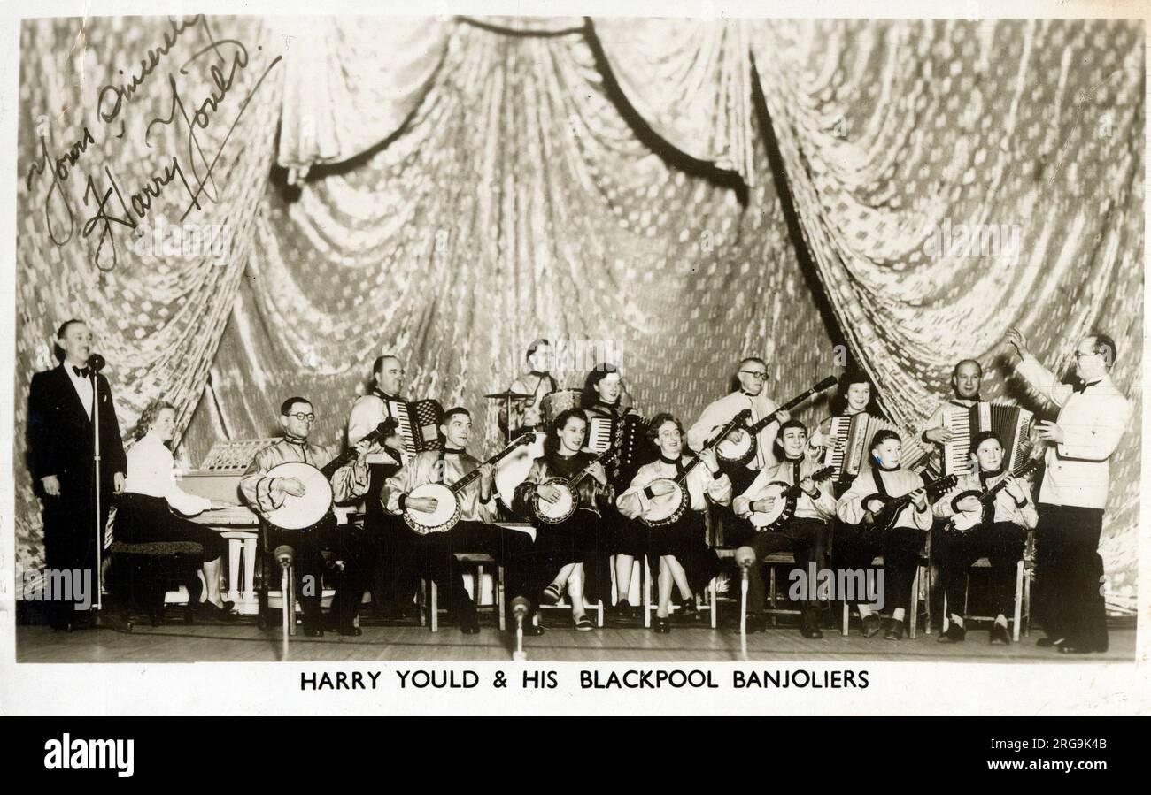 Harry Yould and his Blackpool Banjoliers Banjo Orchestra. His wife is ...