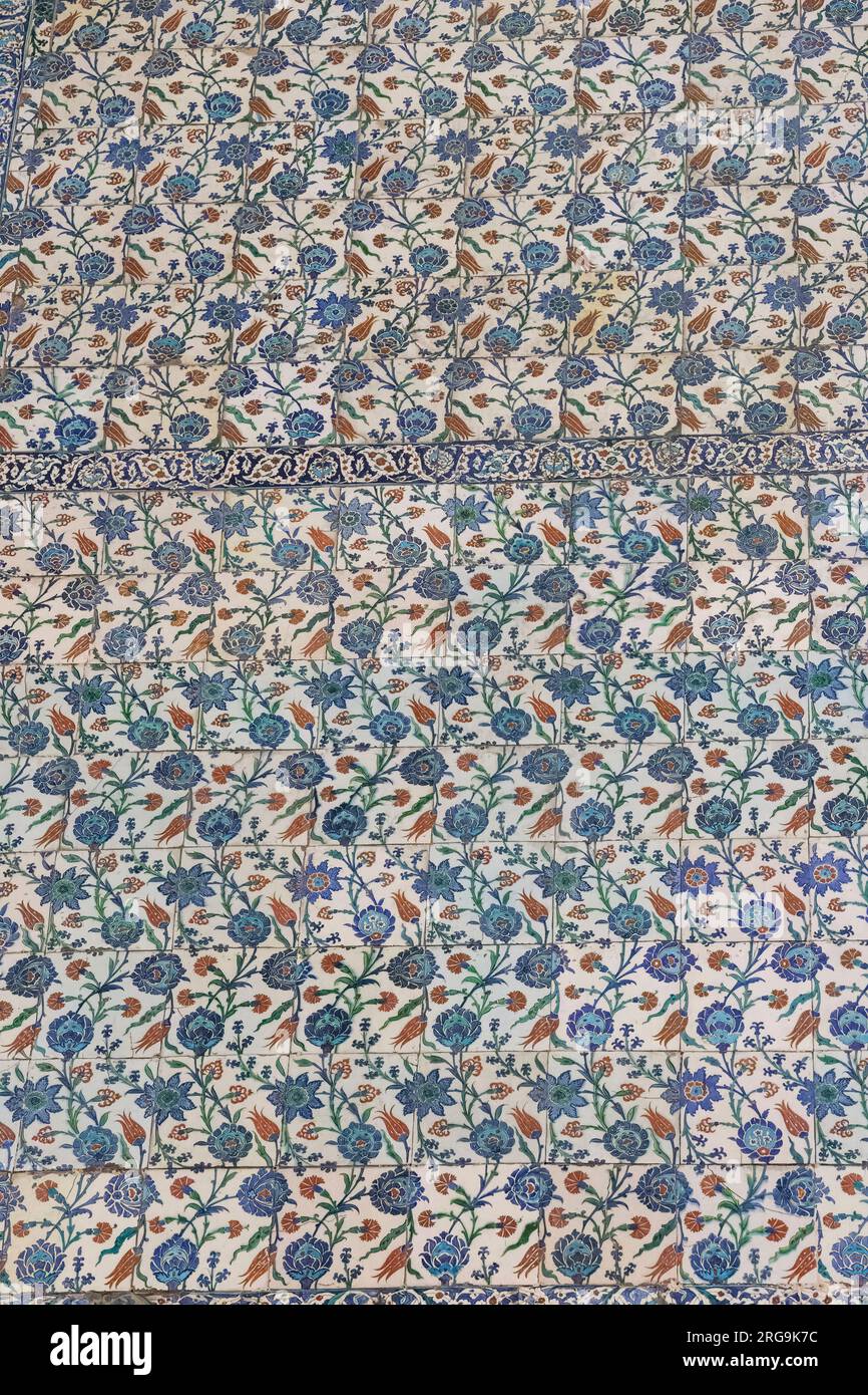 Istanbul, Turkey, Türkiye. Iznik Tiles in the Blue Mosque (Sultan Ahmed ...