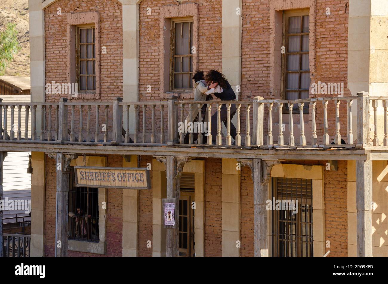 ALMERIA, SPAIN - 17 DECEMBER 2022 Dressed in distinctive Wild West ...