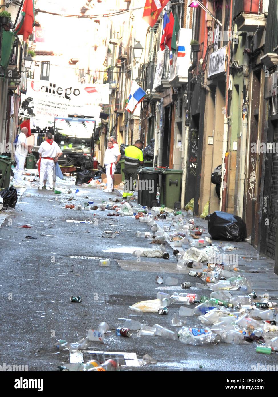 Spain: San Fermin waste in Pamplona Stock Photo - Alamy