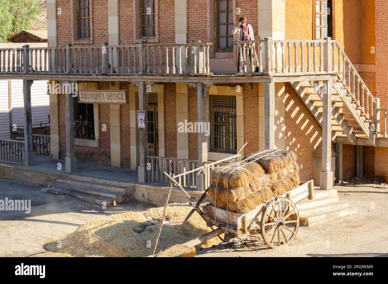 ALMERIA, SPAIN - 17 DECEMBER 2022 Dressed in distinctive Wild West ...
