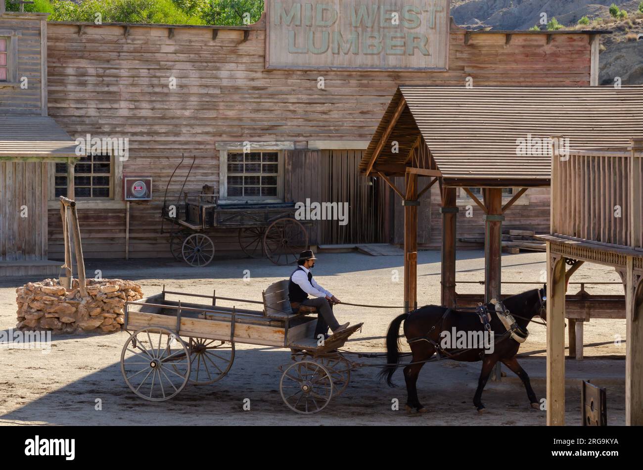 ALMERIA, SPAIN - 17 DECEMBER 2022 Dressed in distinctive Wild West ...