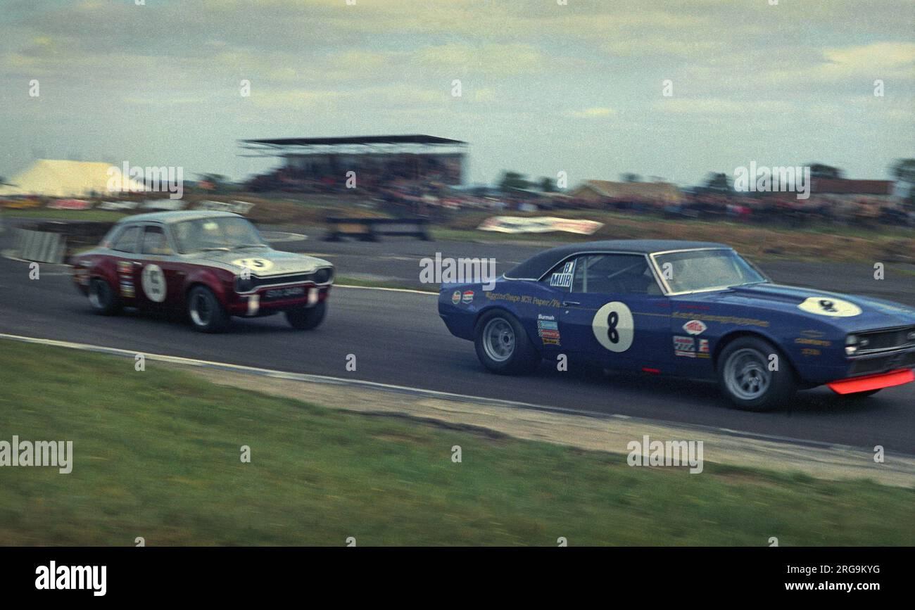 Brian Muir Chevrolet Camaro leading John Fitzpatrick Ford Escort 1300GT ...