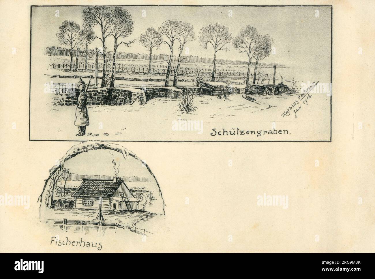 WW1 - German protection trenches and a Fisherman's House Stock Photo ...