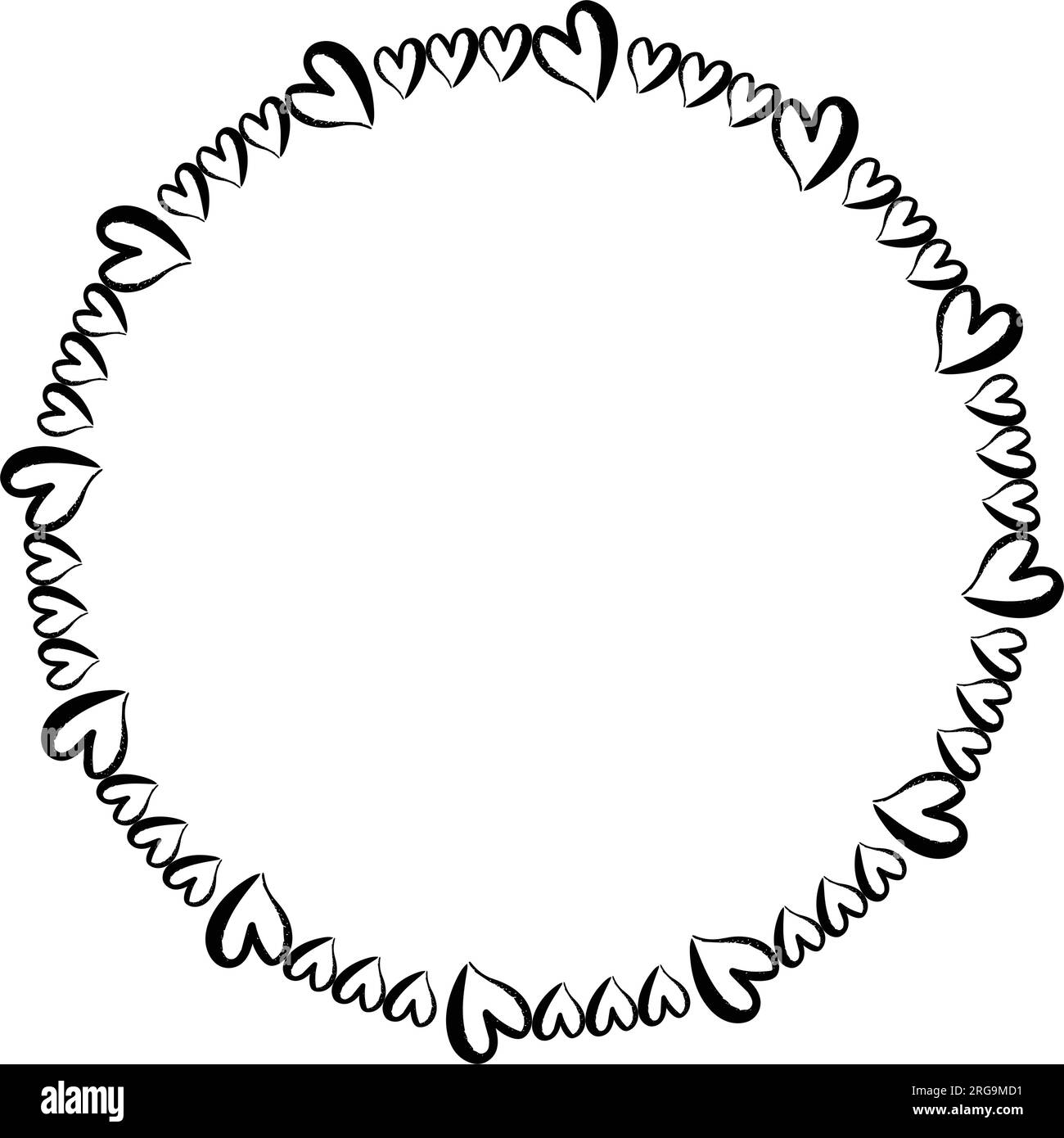 Heart circle frame border for decorative vintage element for design in ...