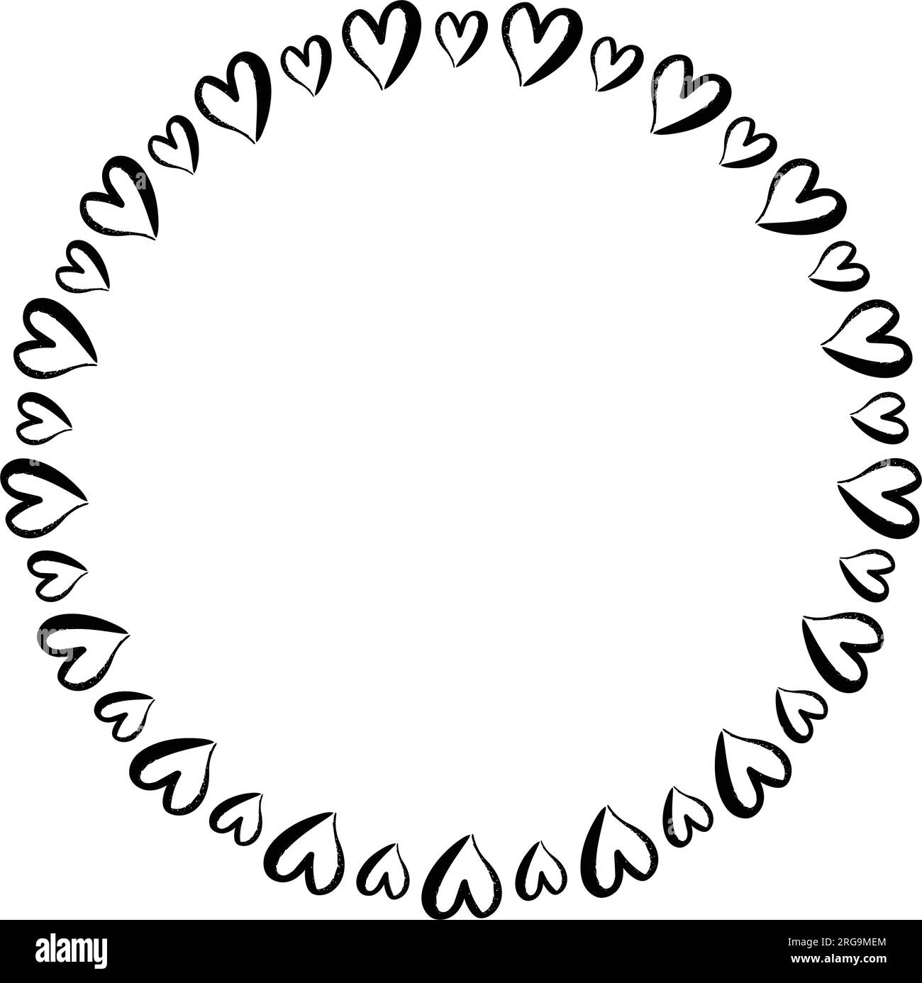 Heart circle frame border for decorative vintage element for design in ...
