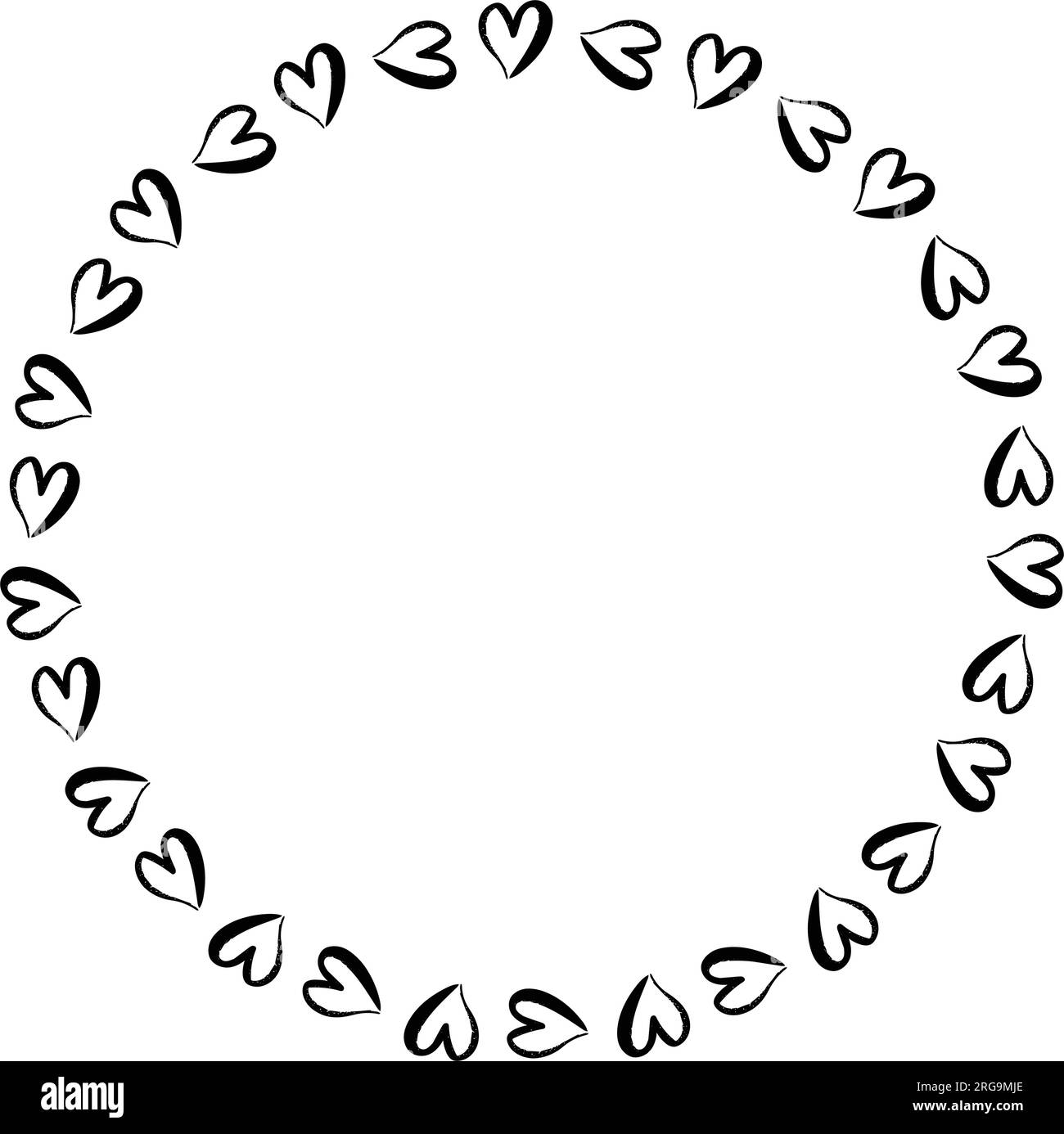 Heart circle frame border for decorative vintage element for design in ...