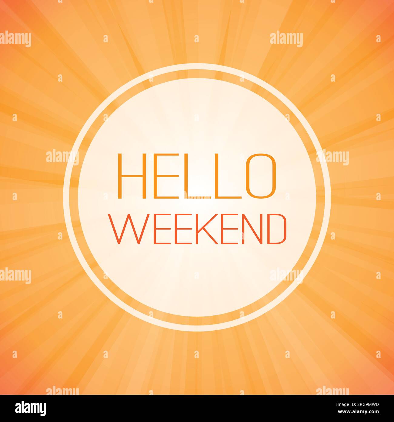 Inspirational Sentence - Hello Weekend Banner on Sunrays Background ...