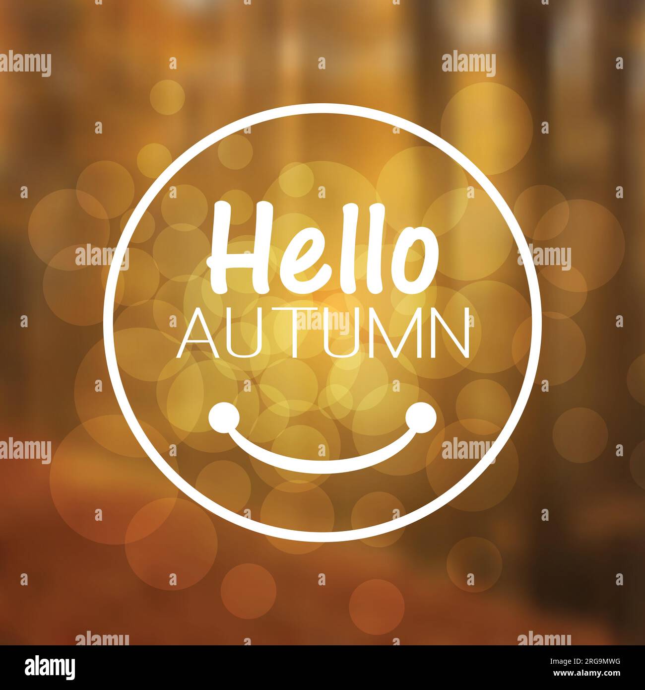 Inspirational Sentence - "Hello autumn" on a Blurred Background Stock ...