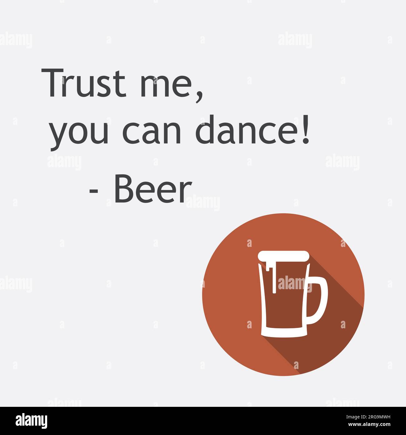 Trust Me You Can Dance Beer Card With Icon Background Design