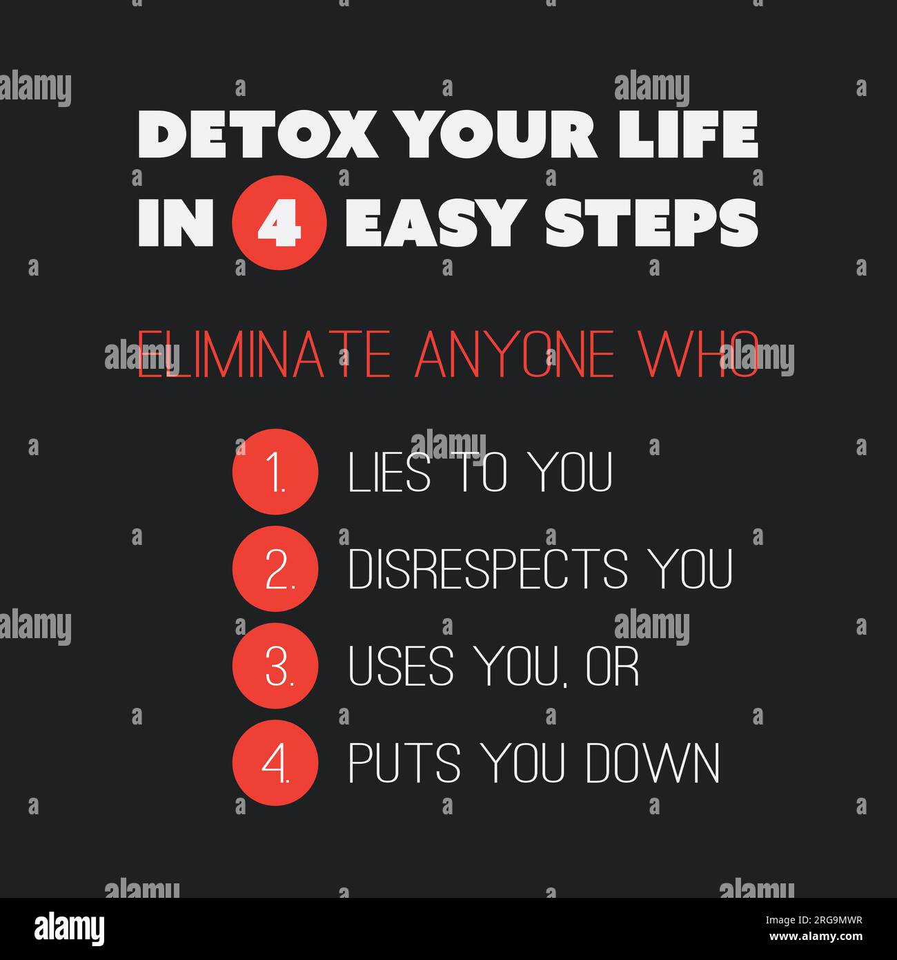 Inspirational Quote - Detox Your Life in 4 Easy Steps. Eliminate Anyone ...